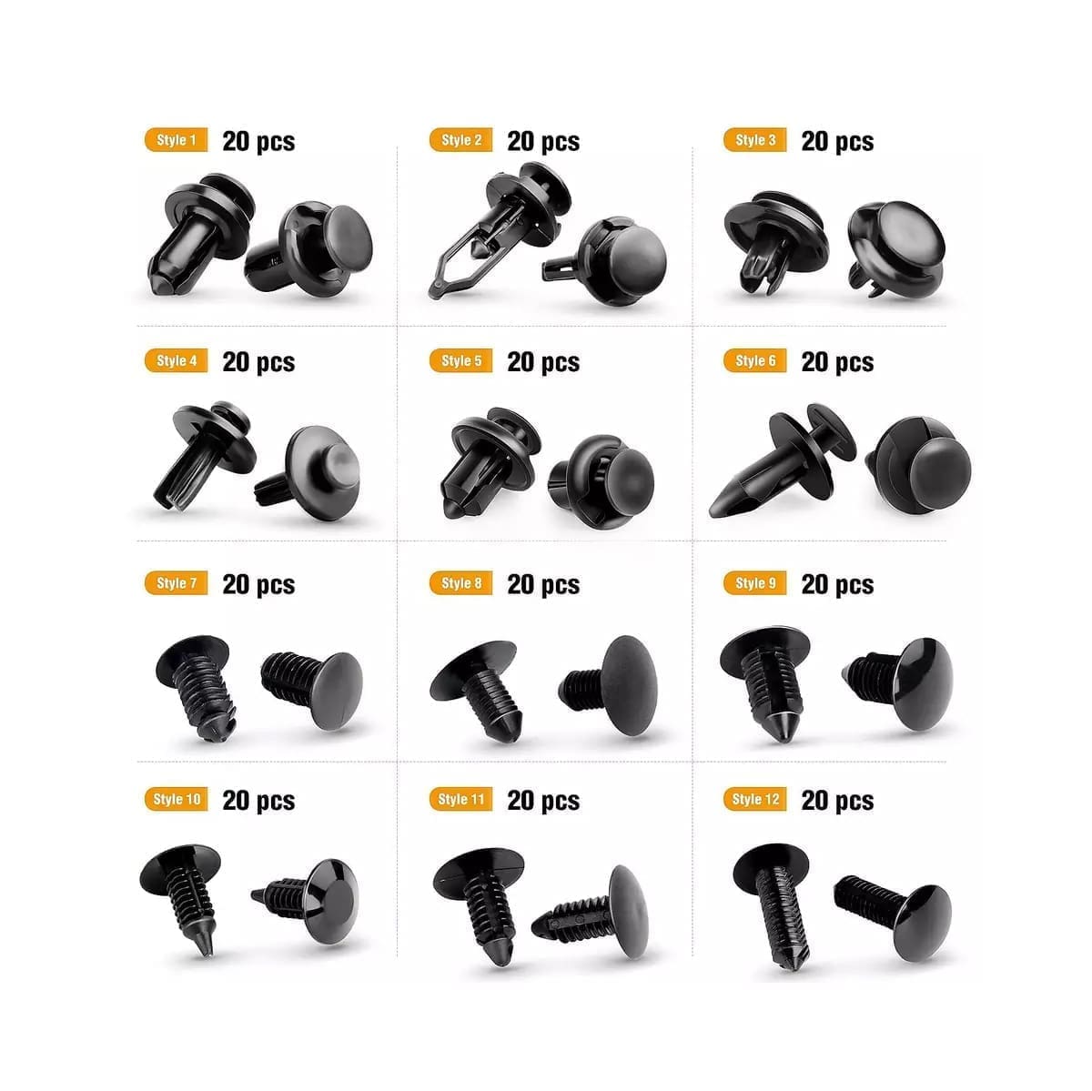 Clips Automotor Plásticos Varios 240 Piezas - IRP Racing Parts Shop